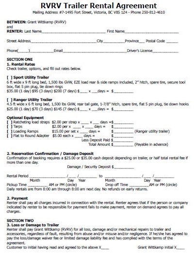 Trailer Rental Agreement 6 Free Templates In Pdf Word Trailer Rental 