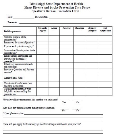 20+ Free Speaker Evaluation (Feedback) Form (PDF) » Template Republic